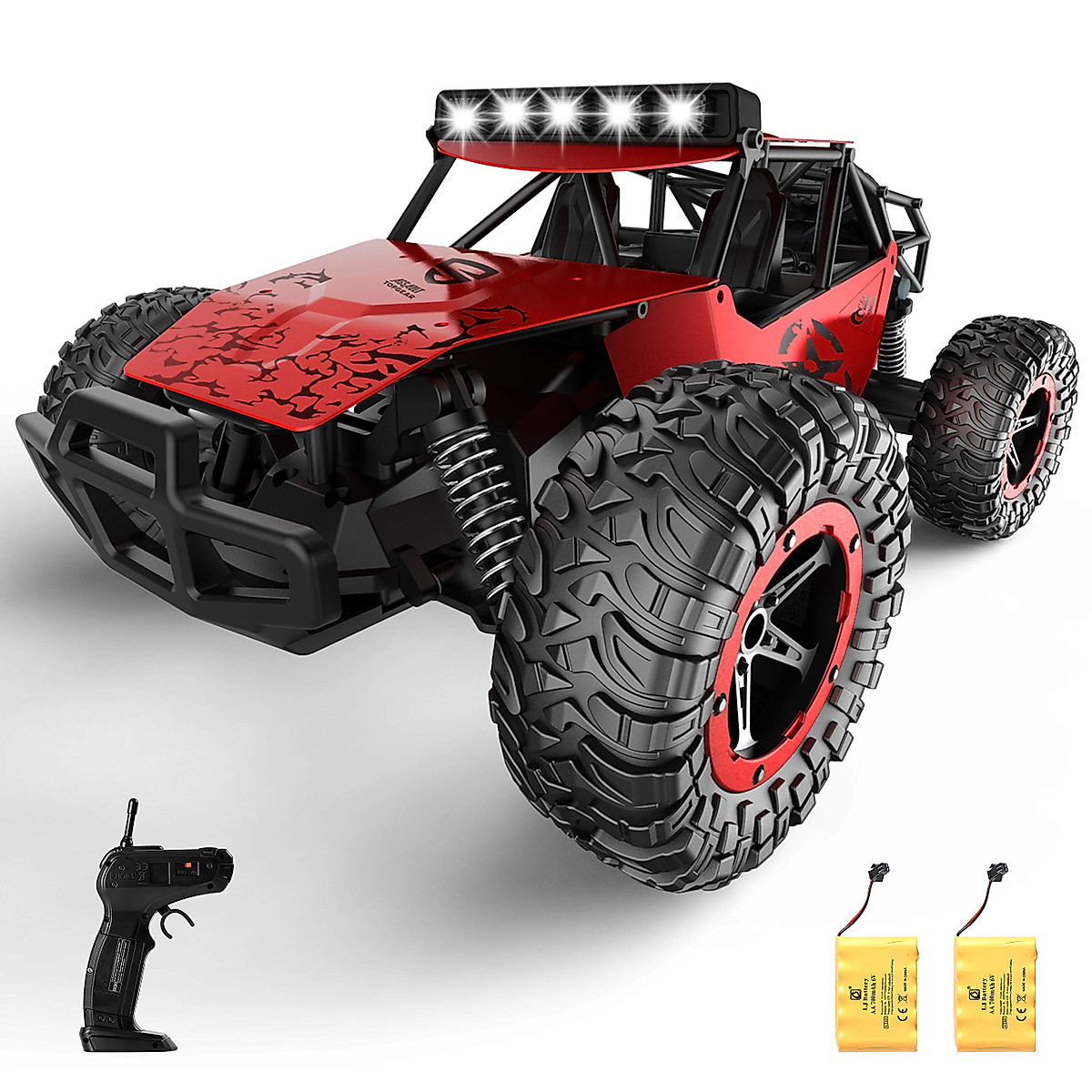 SZJJX Remote Control Car for Boys Girls, 20+ Km/h High Speed RC Trucks Car, 1:14 Scale Fast All Terrains Off Road Monster Crawler Vehicle Toy with Headlights 2 Batteries for Adults Kids 40 Min Play