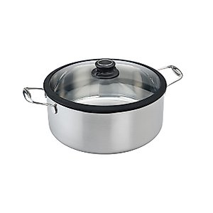 Black Cube Stainless Steel 7.5 QT Stockpot With Lid, 3 Ply Professional Grade Steel 11-inch Pot, Sliver, Dishwasher Safe.
