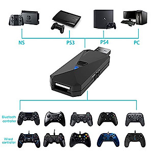 EJGAME Controller Adapter Converter Compatible with PS5/PS4/PS3/Switch/PC,Makes PS-5/PS-4/Xbox/Switch Joy Con Controllers Compatible with Your Switch/PS5/PS4 Console