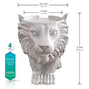 Dekodots Smart Speaker Table Stand (Lion) - Decorative Holder for Amazon Echo Dot or Google Home Mini - Portable Design, No Sound or Microphone Interference - Durable Poly-Resin