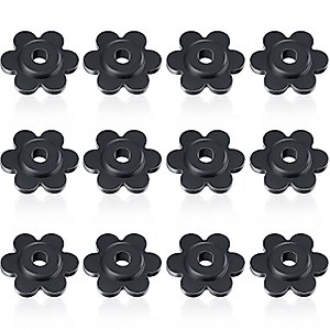 12 Pcs Garden Flag Rubber Stoppers Christmas Yard Flag Stands Black Flower Shape Flag Pole Stopper for Lawn Flags Stands Holder for Indoor and Outdoor Flag Pole Stand