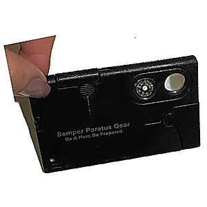 Semper Paratus Gear Gifts for men - 10 in 1 credit card size Multi Tool Pocket for everyday use - Home Work or Outdoors- Be a hero. Be prepared. (1 PAK)
