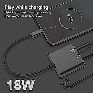 MOSWAG 2in1 USB C to 3.5mm Audio Adapter with Type C PD 18W Charging for Audio Stereo USB C to 3.5mm Headphone Jack Adapter Compatible with Samsung S20 S20 Ultra/Google Pixel 5 4 4 XL 3 3 XL