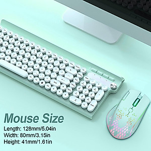 VEGCOO Wireless Gaming Mouse, C30 Silent Click Wireless Rechargeable Gaming Mouse with Double-Click Key and Colorful LED Lights, 3 Level Adjustable DPI for Gaming and Working (Blue)