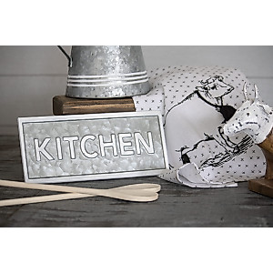 Foreside Home & Garden Galvanized White Metal Kitchen Wall Décor