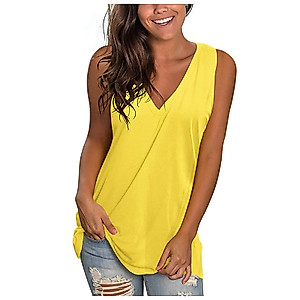 Ceboyel Womens Gradient Summer Tank Tops V Neck Casual T Shirts Sleeveless Tunic Blouses Trendy Beach Vacation Outfits 2023