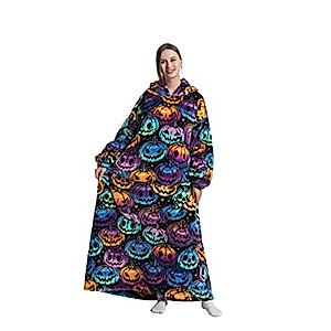 Pterygoid Oversized Blanket Hoodie,Wearable Blanket Adult for Women and Men, Sherpa Fleece Hooded Robe Sweatshirt with Giant Pocket