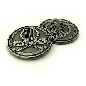 Bard Character Coin Miniature Pack (Silver 5 Pack) || Coins and Miniatures All-in-one || Fantasy Roleplaying Game || RPG Miniature|| Dungeon Miniatures || Tabletop Gaming