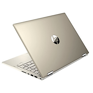 HP Pavilion 14 FHD Spin 2-in-1 Convertible Touchscreen Laptop, 2023 Newest Upgrade, Intel Core i5-1135G7, 8GB RAM, 256GB SSD, HDMI, FP Reader, Wins 11, School & Business Ready, ROKC HDMI Cable, Gold