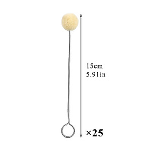 BUTUZE 25 Pcs Wool Daubers Wool Daubers Ball Brush Leather Dye Tool with Metal Handle Wool Daubers for Leather Dyes for DIY Crafts Projects