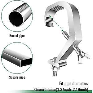 ASMSLIT 10 Pack 88lbs Heavy Duty Aluminum Alloy Stage Light Clamp,C-Clamp Safety Suitable for 32-58mm Pipe Diameter