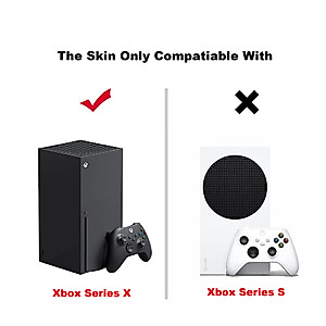 Skin Sticker for Xbox Series X Console and Wireless Controllers,Skin Wrap Vinyl Decal for Microsoft Xbox Series X (Nebula Red)