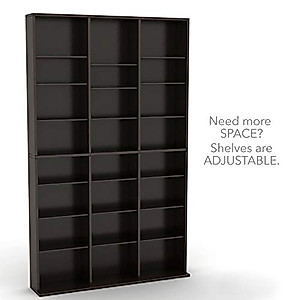 Atlantic Oskar 1080 Media Storage Cabinet – Protects & Organizes Prized Music, Movie, Video Games or Memorabilia Collections, PN 38435714 in Espresso