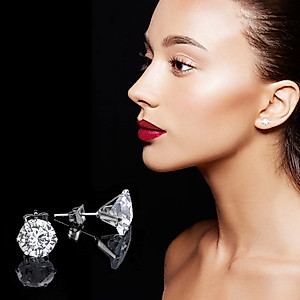 Stud Earrings Set LUCKYPADS 12 Pairs Stud Earrings for Women Hypoallergenic Stainless Steel Stud Earrings Pack Men Earrings Stud with Cubic Zirconia