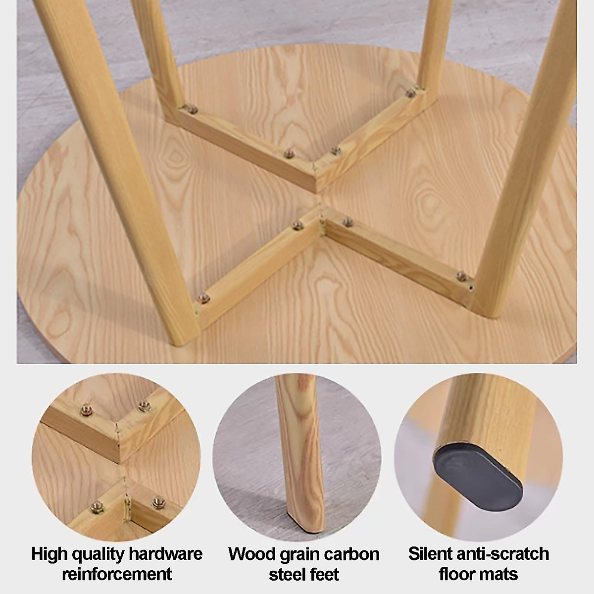 Combination Negotiation Table,Conference Table Square Office Table And Chair Set With 4 Chairs,Reception Desk And Chair Combination,Leather Material,80CM Diameter,Suitable For Living Room,Cafe ( Color