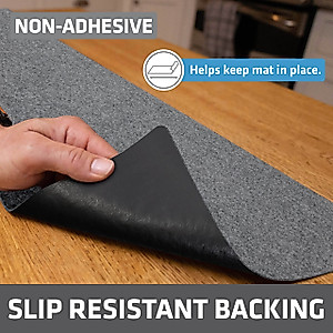 Drymate Premium Luxury Shelf & Drawer Liner, Thick Cushioned Fabric, Non-Adhesive, Absorbent, Waterproof, Slip-Resistant, Liners for Kitchen Cabinets, Cupboards (USA Made)(12”x59”)(2-Pack)(Light Grey)