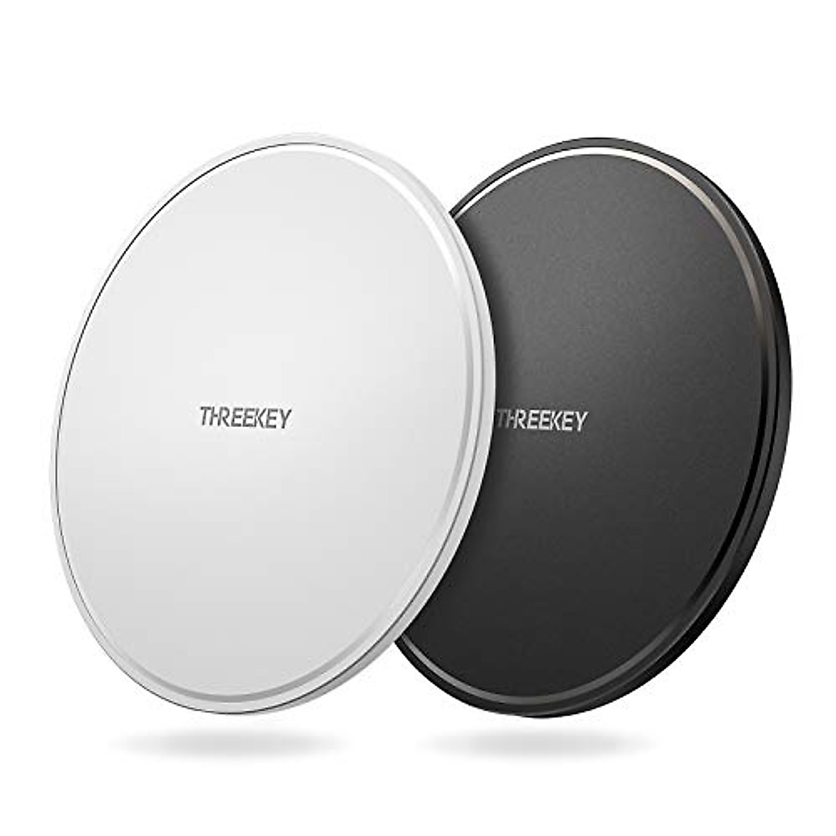 THREEKEY 2 Pack Wireless Charger,10W Wireless Charging Pad Compatible with iPhone 14/14 Pro/14 Plus/14 Pro Max/13/13 Mini/13 Pro/13 Pro Max/12/11/ Samsung Note,Galaxy, Black&White