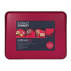 Joseph Joseph Cut & Carve Multi-Function Cutting Board, Large, Red