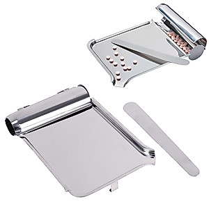Dukal Stainless Steel Pill Counting Tray with Spatula 8.46 x 5.90 x 1.37, Pill Sorting Tray, No Falling Pills, Medical Instrument Tray, Ideal for Pharmacy to Count Meds.