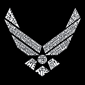 LA POP ART Word Art Large Tote Bag - Lyrics to The Air Force Song Navy Blue