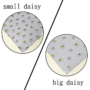 12" x 53" Transparent PVC Jelly Faux Leather Roll Small Daisy Printed Waterproof Vinyl Crafts Fabric for DIY Handbags Cosmetic Bag Makeup Bag Making