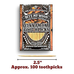 BiteMyWood Cinnamon Toothpicks For Adults Long Lasting Super Hot And Spicy Cinnamon Flavored Toothpicks Perfect For Someone Trying To Quit Smoking Lip Tingling Cinnamon Flavor (100 Picks)