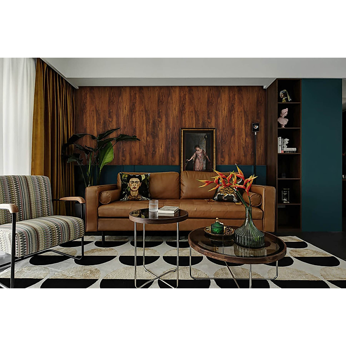 Dimoon Wallpaper 118"x15.7"Wood Contact Paper Brown Waterproof Wood Peel and Stick Wallpaper Thicken Texture Wood Wallpaper Removable Yellow Rustic Wood Grain Self-Adhesive Vintage Cabinet Table Roll