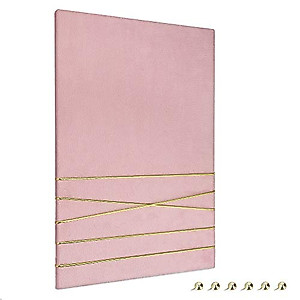 Navaris Fabric Memo Bulletin Board - 20" x 28" Velvet Memory Board for Wall to Display Photo Collages, Pictures, Notes - Includes 6 Push Pins - Pink