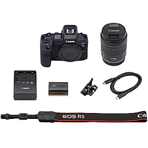 R5 Full Frame Mirrorless Camera + RF 24-105mm F4-7.1 is STM Zoom Lens Kit, Black (Compatible with Canon Products) (Renewed)