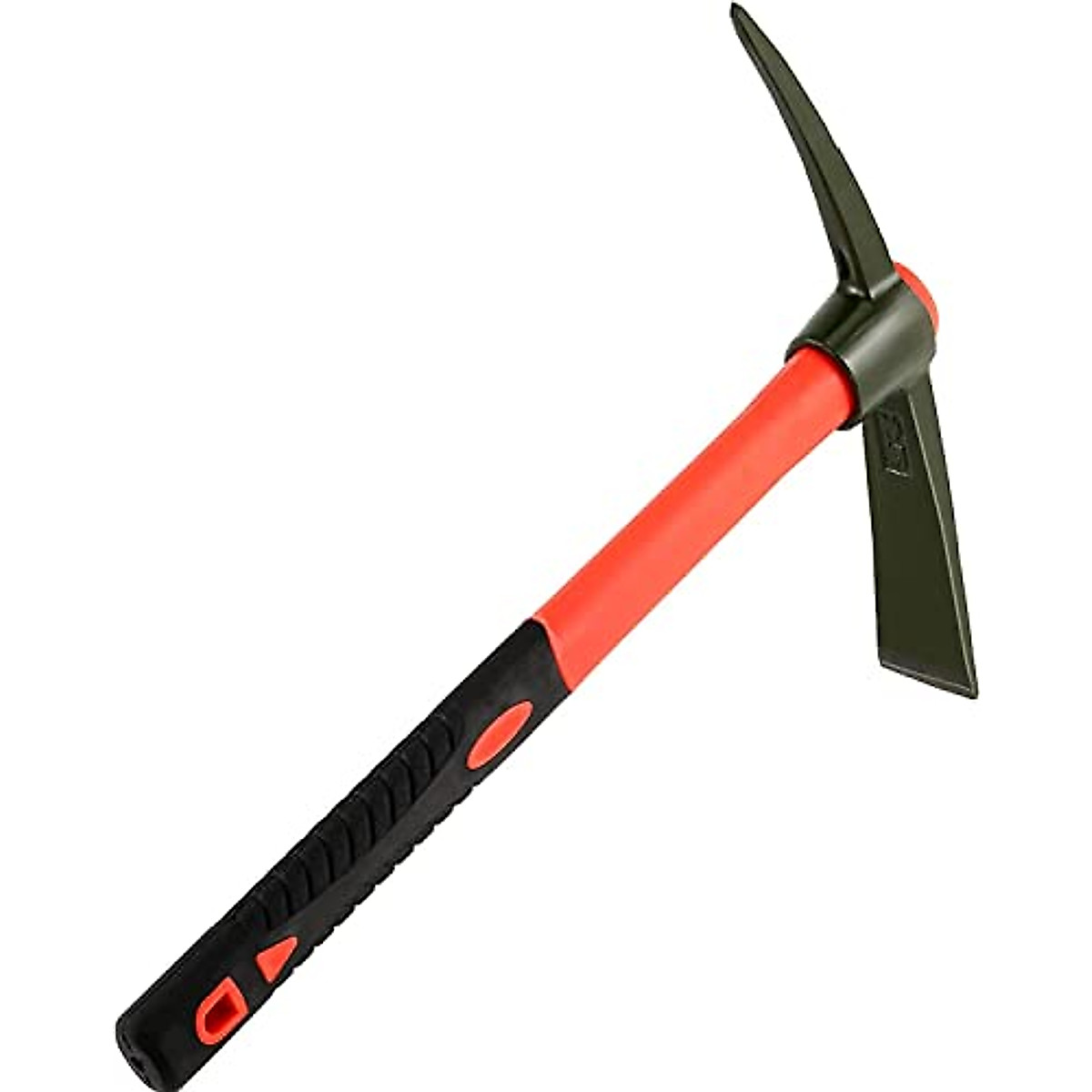 MAHIONG 15 Inch Pick Mattock Hoe, Forged Steel Weeding Pick Axe with Fiberglass Long Handle Garden Tool for Digging, Gardening, Camping, Prospecting, Construction Work