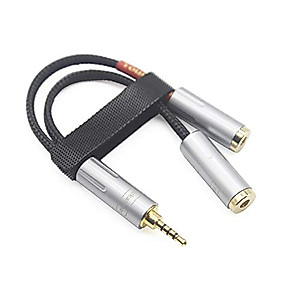 Youkamoo 2.5mm Balanced to 2 x 3.5mm Female 8 Core Silver Plated Headphone Earphone Audio Adapter Cable New in Box for PHA-3 2.5mm to Dual 3.5mm