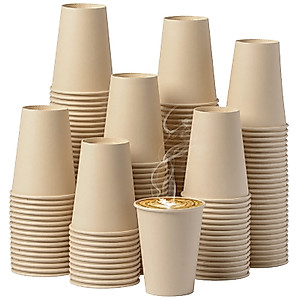 FRUTLE Paper Cups 12 OZ Coffe Cups-Paper Cups for Hot Beverages-Disposable Coffee Paper Cups -Unbleached Hot Cups-Everyday Use Parties Commercial Settings 160Pack