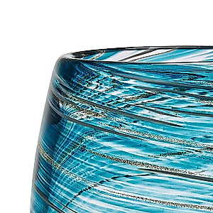 Mikasa Color Swirl Stemless Wine Glass, 4 Count (Pack of 1), Blue