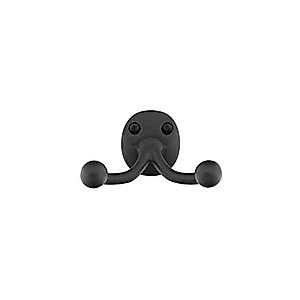 Emtek 2306 Sandcast Bronze 3-9/16" Double Robe Hook, Flat Black
