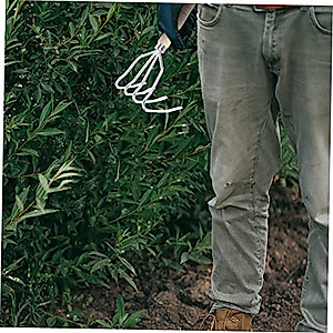 Gardening Rake 1pc Four-Tooth Rake Cleaning Tool Shrub Rake Gardening Tool Tools Handheld Gardening Cultivator Japanese Tools Garden Tractor Rake Digging Tool Wood Forging Leaf