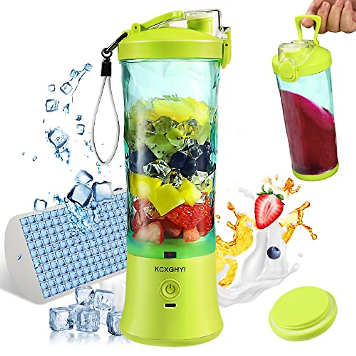 Portable Blender, Personal Size Blender for Smoothies, Freshly Squeezed Juices, Milkshakes and Baby food, Mini Blender 20 oz BPA Free, Suitable for Outdoor Sports, Family, Travel. (yellow)