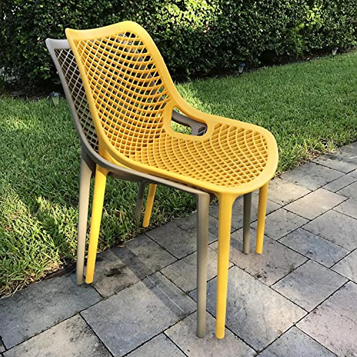 Compamia Air Patio Dining Chair in Yellow (Set of 2)