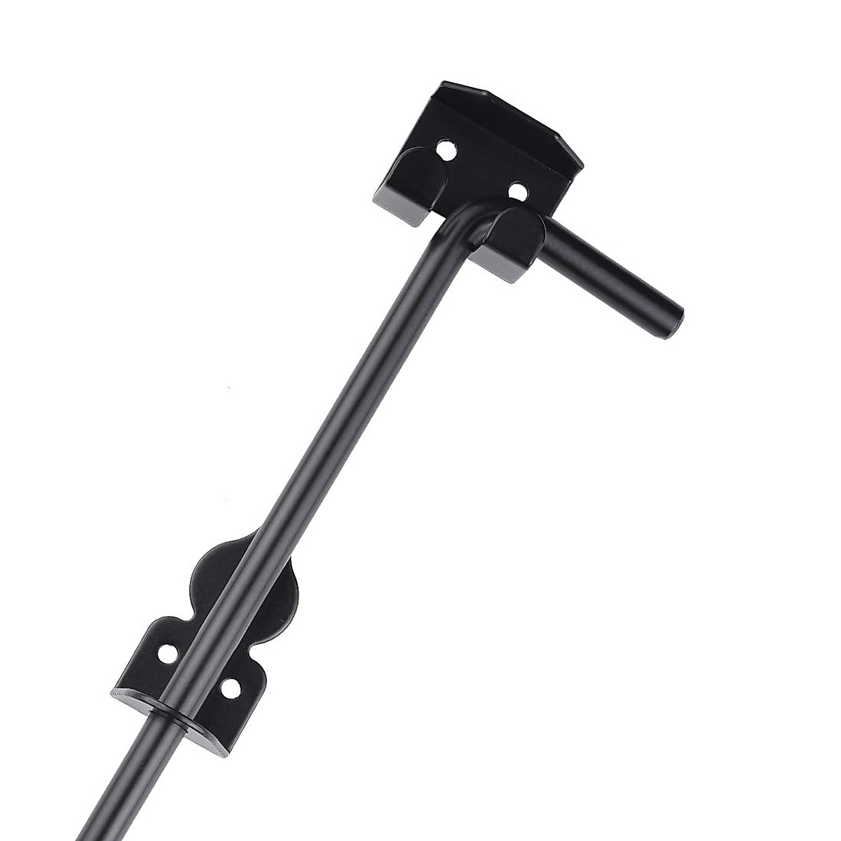 SANKINS 18" Cane Bolt Drop Rod Heavy Duty Gate Hardware Black Solid Steel Gate Ground Latch for Wood PVC Vinyl Metal Gates Fences Doors, Holding Gate to The Ground (1 Pack)