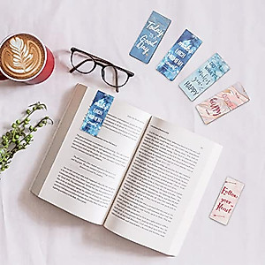 12 Pieces Inspirational Magnetic Bookmarks Encouraging Magnet Page Marker Clips Positive Book Markers for Girls, Women, Teachers, Students, Readers and Book Lovers