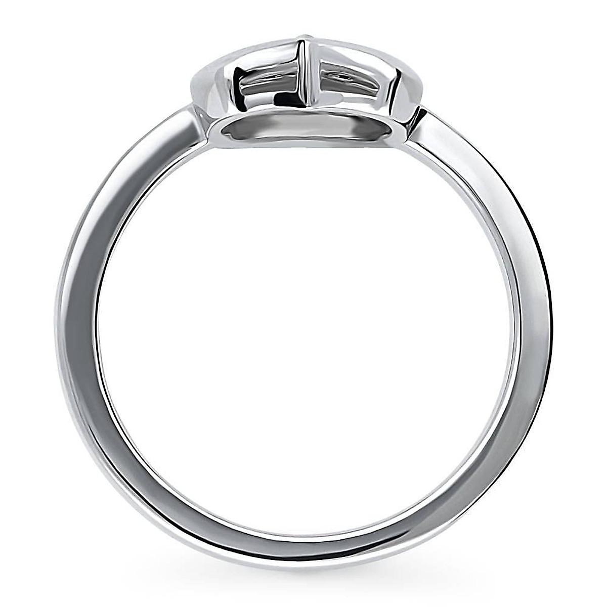 BERRICLE Sterling Silver Owl Cubic Zirconia CZ Fashion Ring for Women, Rhodium Plated Size 5