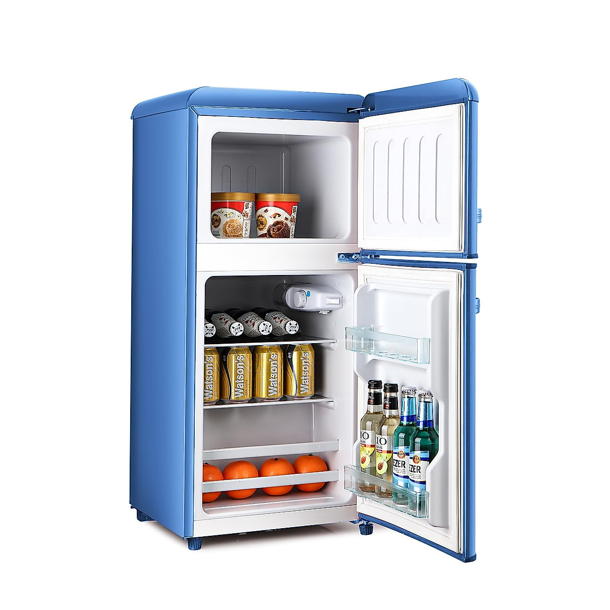 HOPDAY FLS-80G-BLUE Retro Compact Refrigerator, Blue