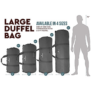 Extremely Large Duffle Bag - Grey 46" X 20"-Inch - 236.8L - Canvas Military and Army Cargo Style Duffel Tote for Men and Women - College Student, Backpacking, X-Large Travel and Storage Shoulder Bag