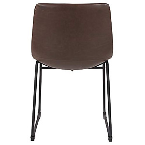 Signature Design by Ashley Mid Century Centiar Dining Bucket Chair, 2 Count, Black and Brown