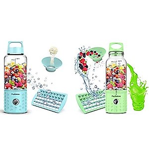 Portable Blender, PopBabies Personal Blender, Smoothie Blender. Rechargeable USB Blender Corolina Blue&Apple Green