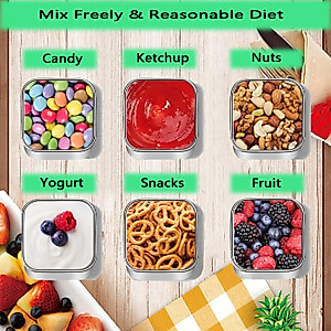 HyStarsigo 3 Pack Stainless Steel Snack Containers for Kids (6oz), Leak Proof Stackable Small Metal Food Containers with Silicone Lids, Stainless Steel Lunch Box for Toddlers and Kids