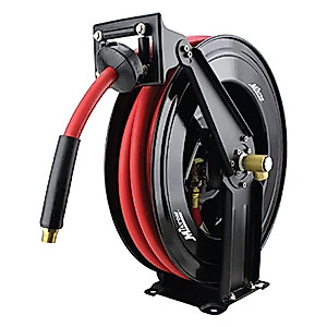 Milton 2780-50D - Steel Dual Arm Auto-Retractable Air Hose Reel, 1/2" x 50 ft. Rubber Hose - 300 Max PSI