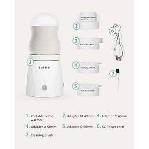 Baby Bottle Warmer, Fast Heating Digital Bottle Warmer (Plug-in) with 4 Adapters Fits Most Baby Bottles, Accurate Temperature Control, Night Light, Portable Size Bottle Warmer for Breastmilk& Formula