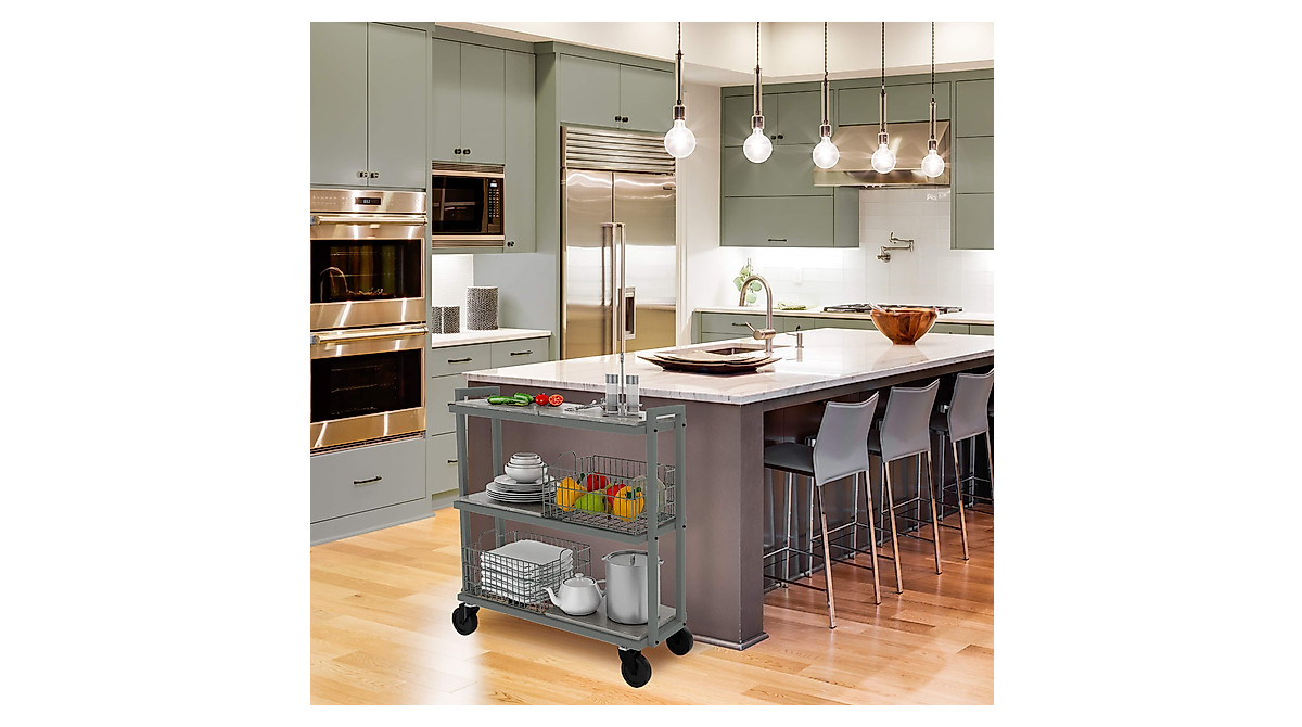 Atlantic Modular Mobile Storage Cart System with Interchangeable Shelves