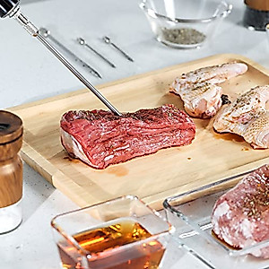 Razorri Marinade Injector Gun, Stainless Steel BBQ Meat Turkey Inject Kit, Flavor Food Syringes with Zipper Case, 2 oz Large Capacity Barrel and 4 Perforated Needles for Indoor Bake and Outdoor Grill