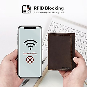 VALENCHI Leather Trifold Wallet For Men - RFID Blocking - 9 Card Slots, 2 Note Compartments & 1 ID Window - Minimalist Design, Slim Wallet - Premium, Fashionable Accessory Gifts for Men, Him